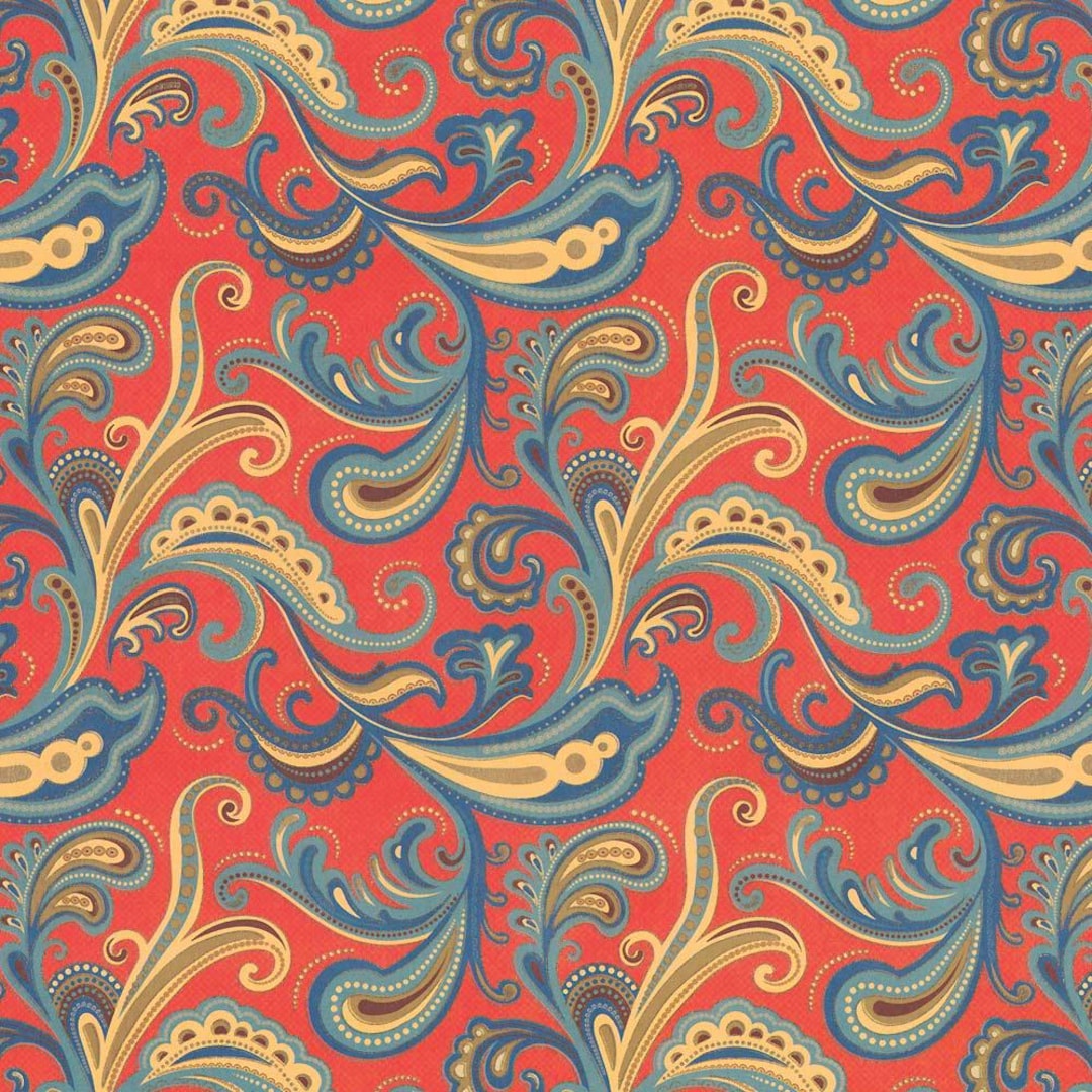 2 Sheets Italian Bold Paisley Print Paper ~ Kartos Italy IPK277 X2 - Etsy