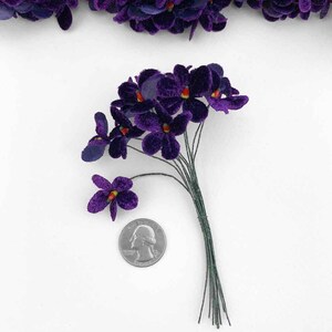 12 Czech Velvet Violets Millinery Fabric Flowers NFC038PUR - Etsy