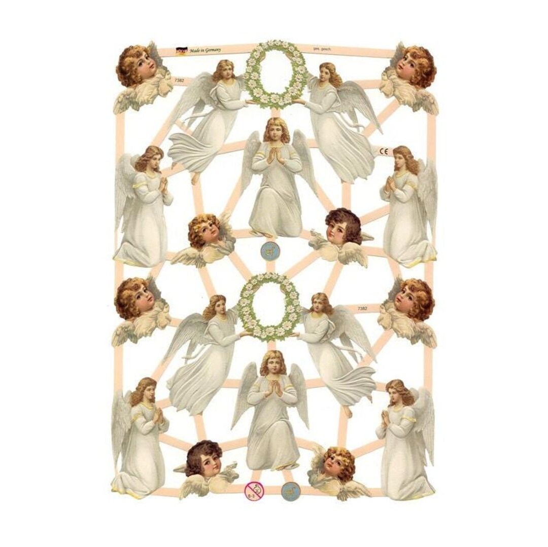 From Germany Paper Scraps Die Cut Victorian Angels Christmas 7382 - Etsy