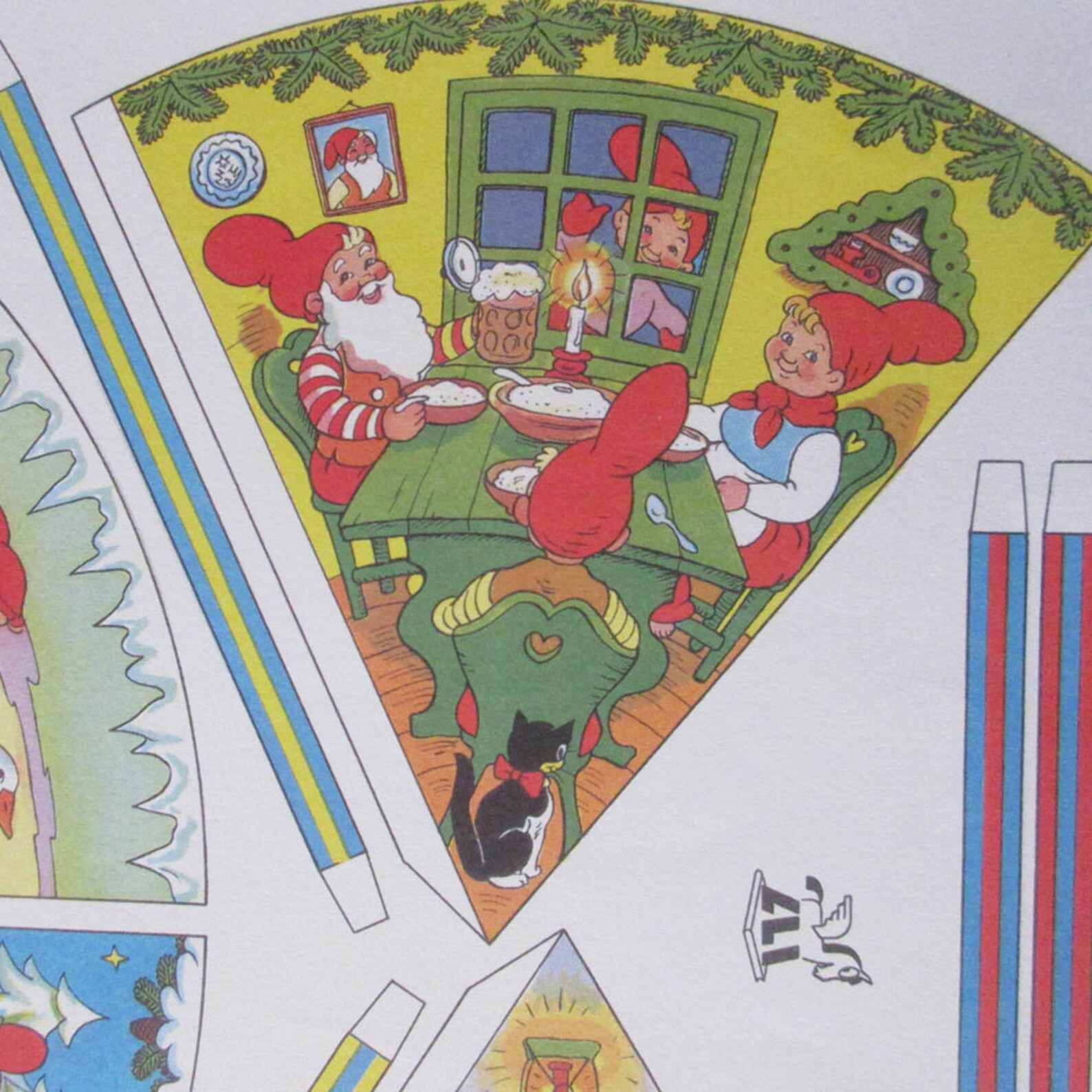 Vintage Denmark Christmas Gnomes Tomte Paper Cones Craft Sheet - Etsy