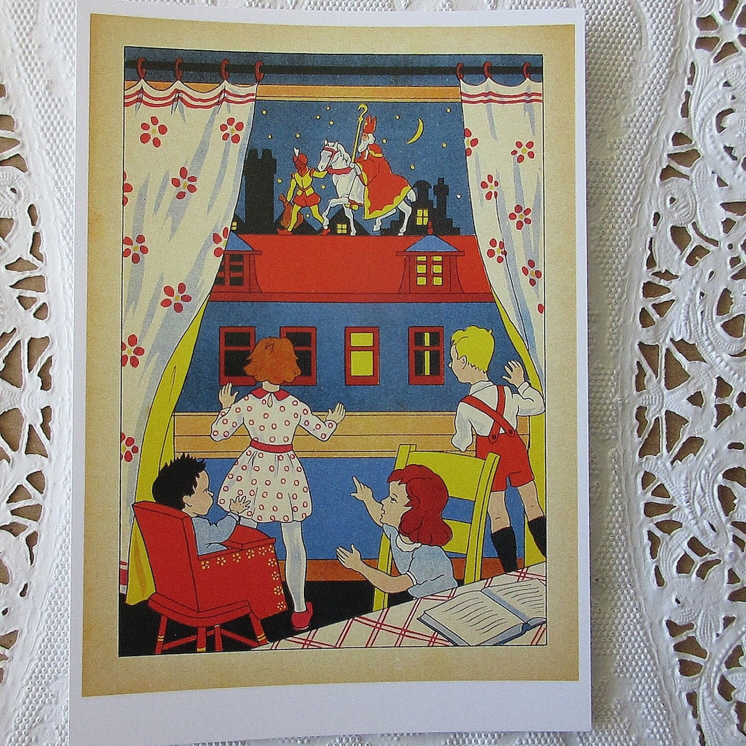5 Holland Dutch Sinterklaas Christmas Santa Claus Postcards Cards ...
