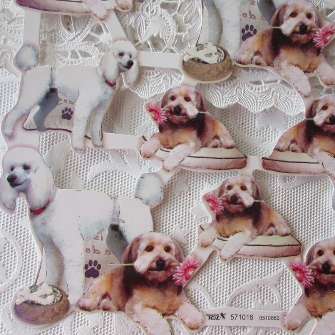 Vintage Holland Paper Scrap Poodles Dogs Lithographed Die Cut | Etsy