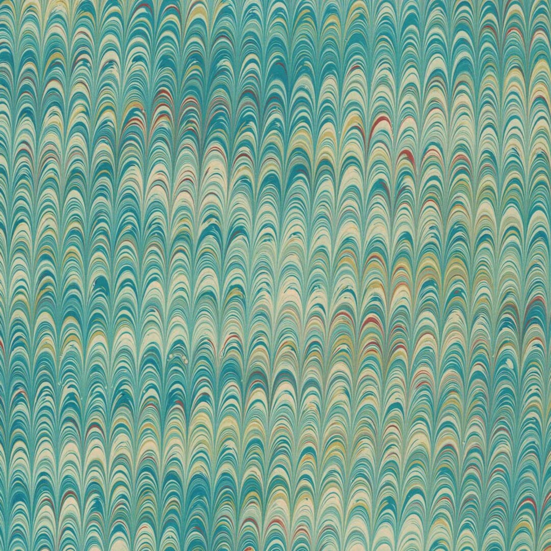 Hand Marbled Paper Combed Pattern in Greens ~ Berretti Marbled Arts ...