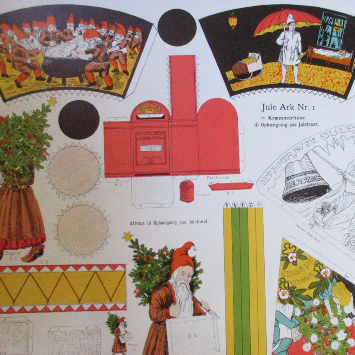 From Denmark Vintage Santa Manger Scene Christmas Cones Paper Large ...