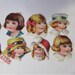 12 Vintage German M&S Head Scraps Small Scrap Die Cut Paper Heads Faces ...