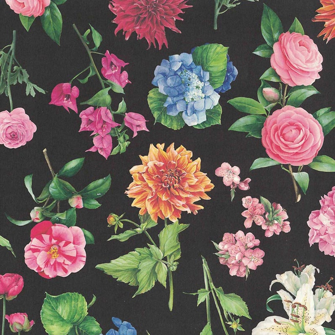 2 Sheets Italy Dramatic Flowers Floral Design Tassotti Italian Paper ...