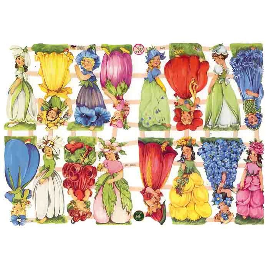 Germany Paper Scraps Lithographed Die Cut 16 Assorted Flower - Etsy