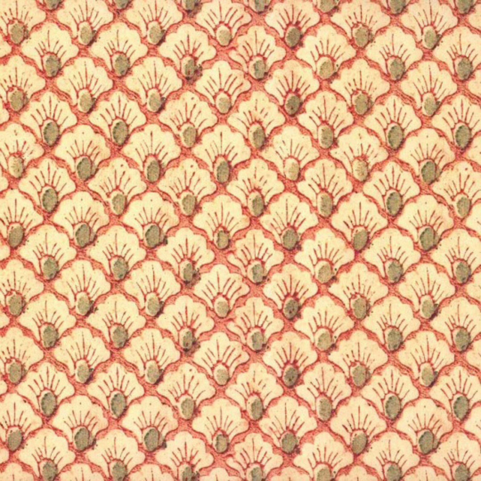 From Italy 2 Sheets Italian Rustic Scallop Print Paper ~ Tassotti ...