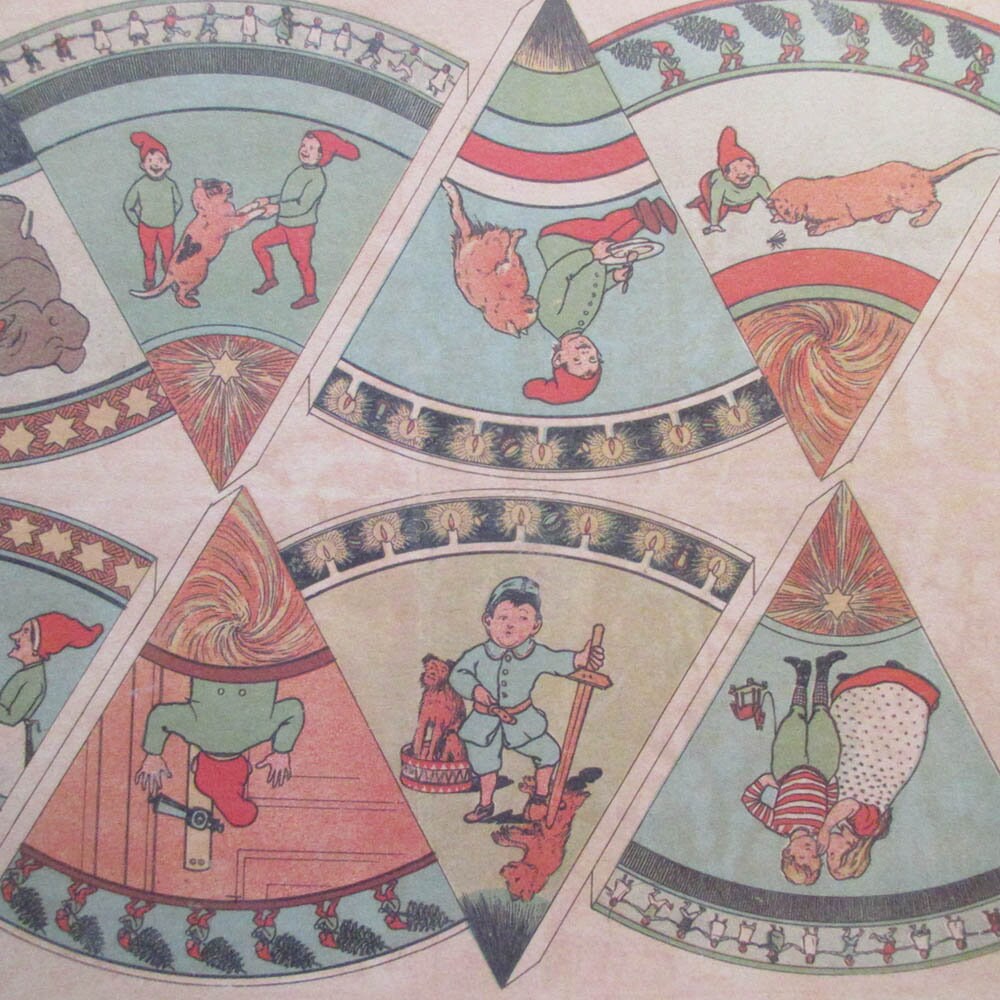 Vintage Denmark Gnomes Elephant Party Cones Cats Paper Craft Sheet ...
