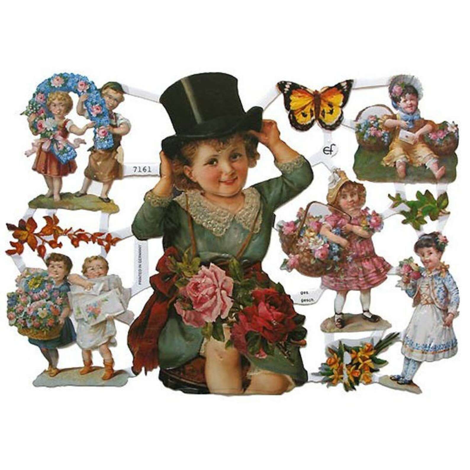 Germany Die Cut Lithograph Paper Scraps Victorian Children | Etsy
