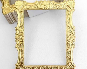 2 Frames Germany Deeply Embossed Antique Gold Paper Foil Large Dresden ...