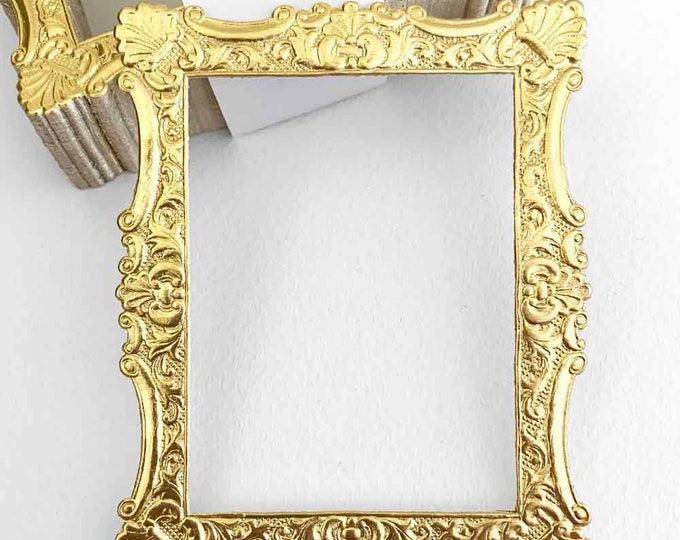 2 Frames Germany Deeply Embossed Antique Gold Paper Foil Large Dresden ...