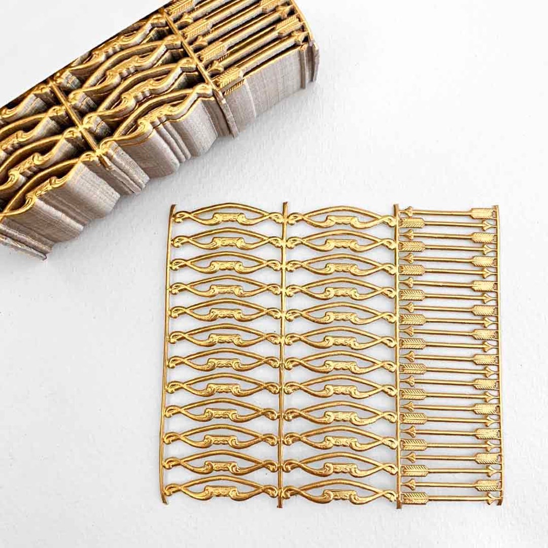 Dresden Trim Germany Valentine Bows and Arrows Antique Gold Paper ...