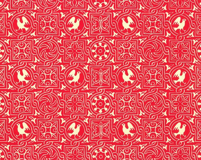 2 Sheets Red Renaissance Bird Print Italian Paper ~ Carta Varese Italy ...