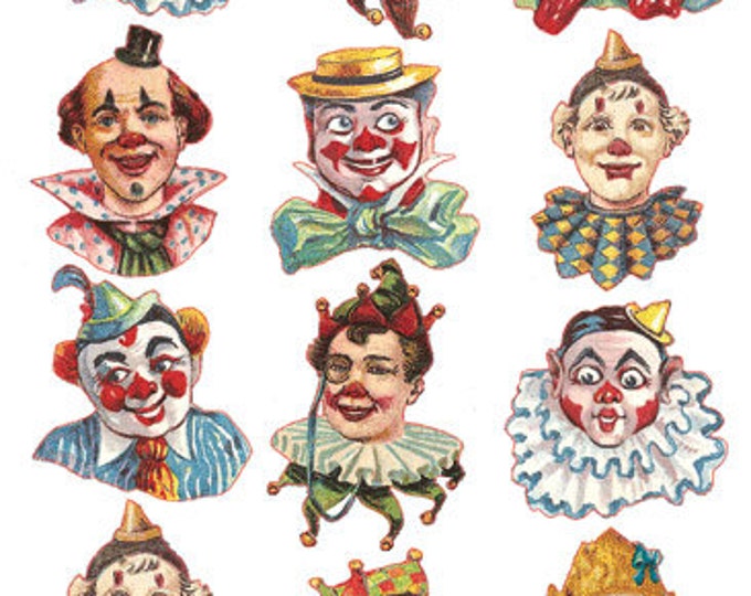 3 Sheets Self Adhesive Clown Circus Faces Stickers Colorful - Etsy