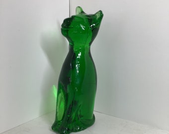 Green Glass Cat | Etsy
