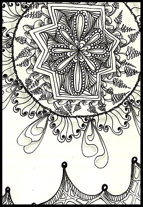 Zentangle Lacy Star Abstract Print-star Art-illustration-pen and Ink ...
