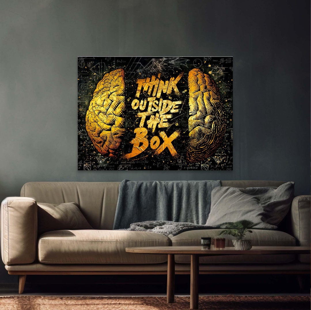 Think Outside the Box Poster Canvas Print, Motivational Print Modern ...