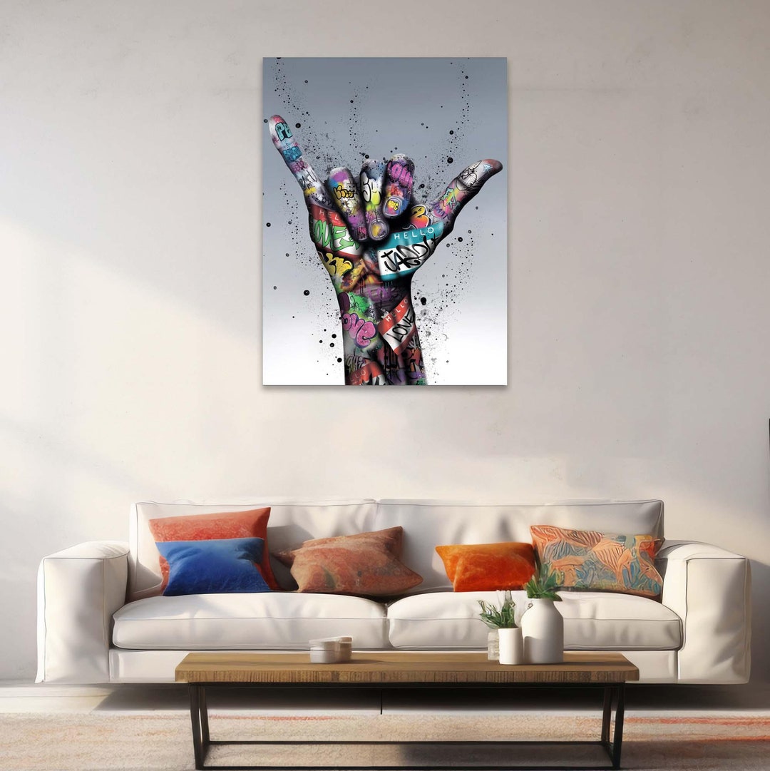 Shaka Poster, Shaka Hand Print, Surf Poster, Surfing Poster, Printable ...