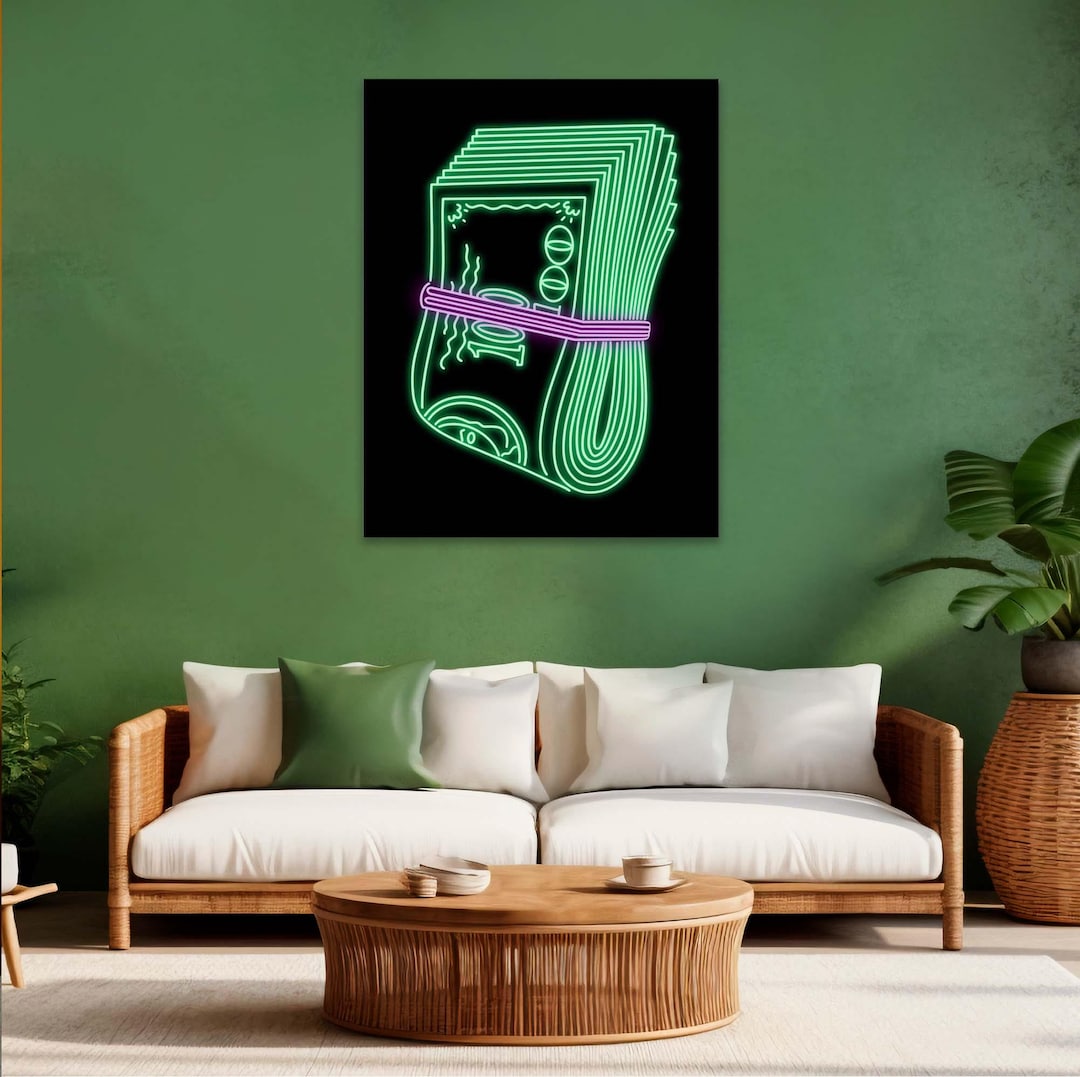 Money Wall Art Poster, 100 Bill Print, Hustel Posters, Money Art Work ...