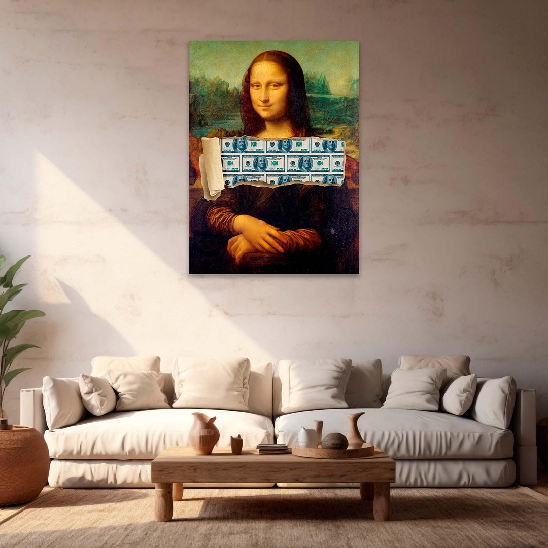 Mona Lisa Money Canvas Art Print: Modern Wall Decor - Etsy