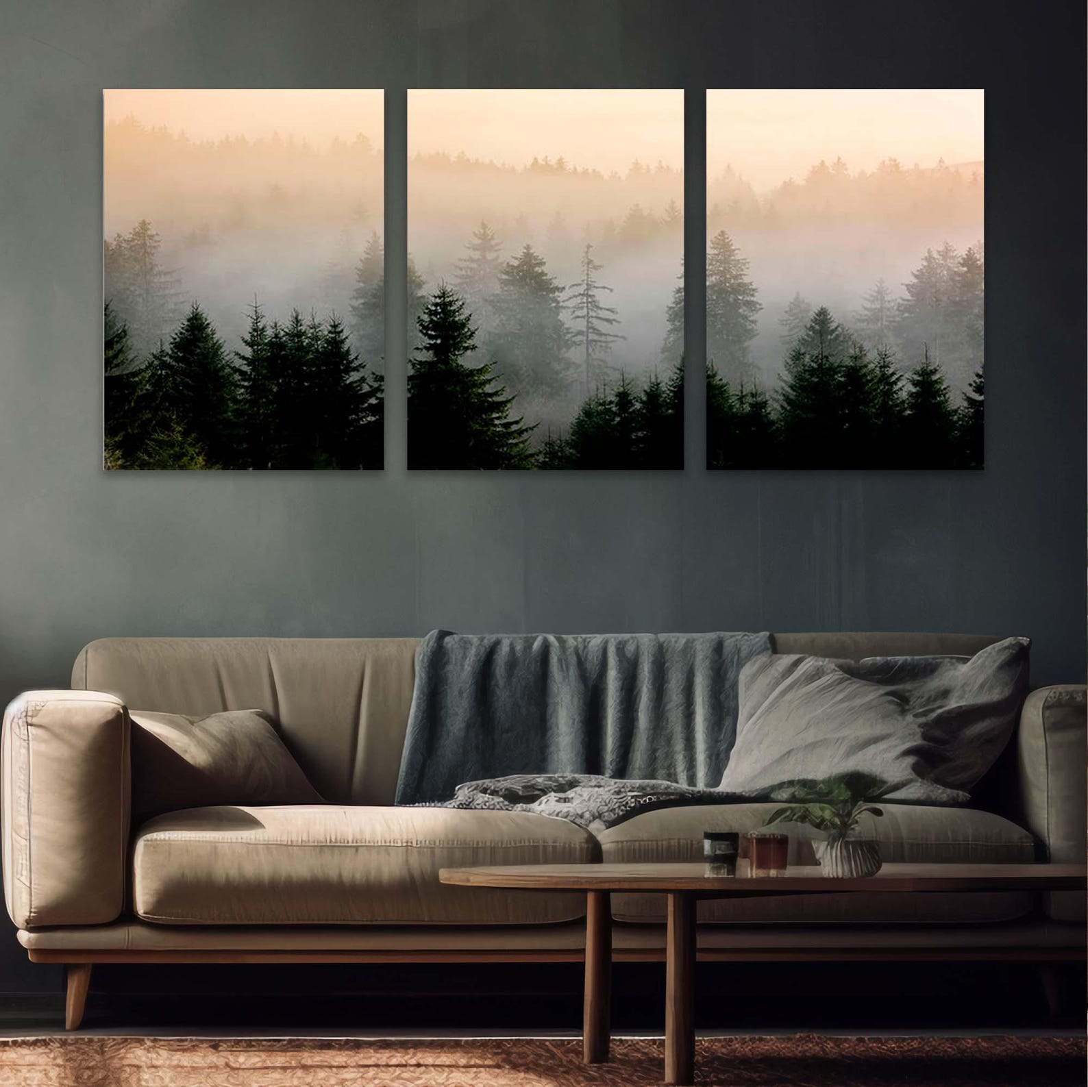 Dark Forest 3 Piece Wall Art Set Posters, Dark Forest Poster, Nature ...