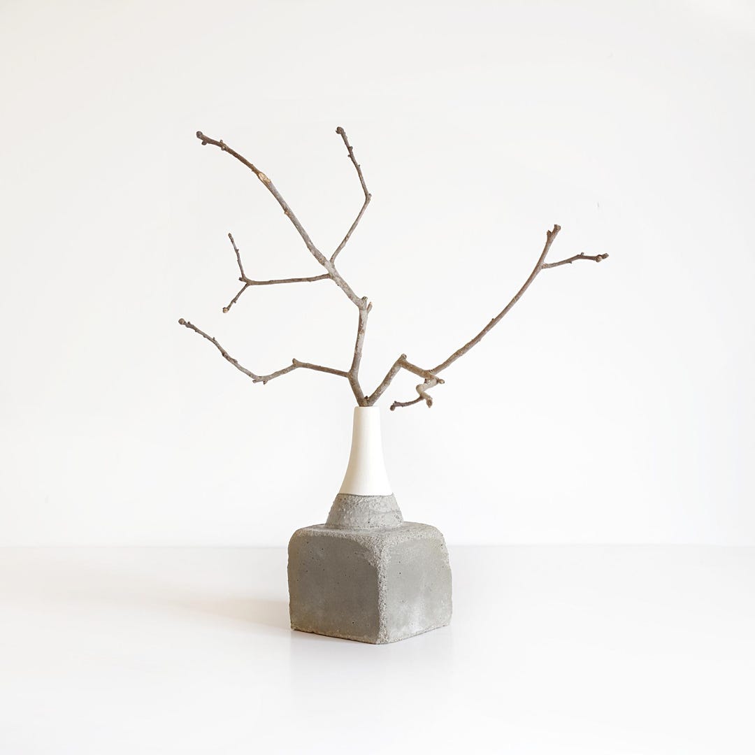 Concrete Vase, Dried Stem Vessel, Minimalist Design - Etsy