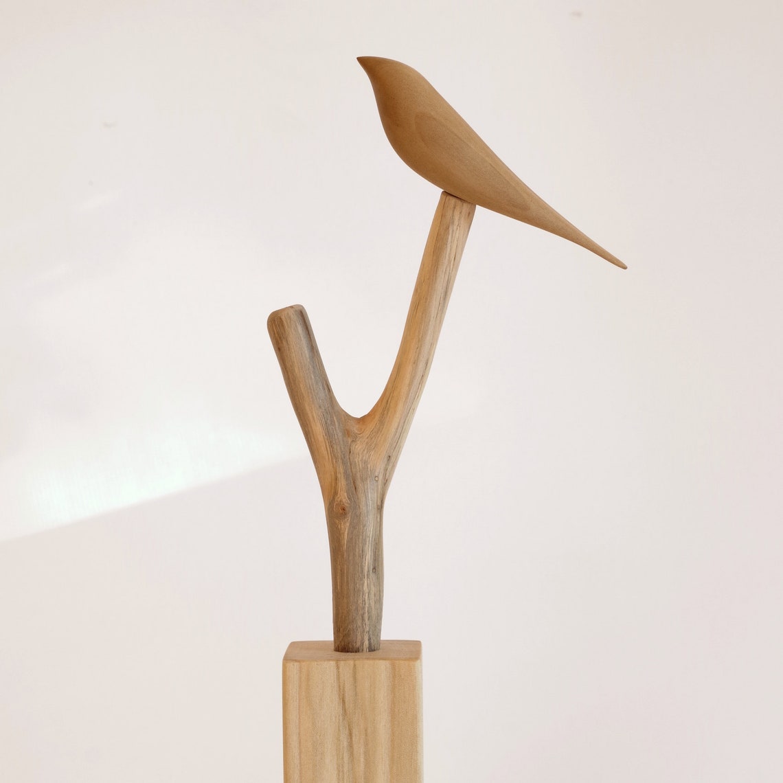 Wooden Bird Sculpture, Japandi Decor, Wood Bird, Unique Bird Gift, Bird ...