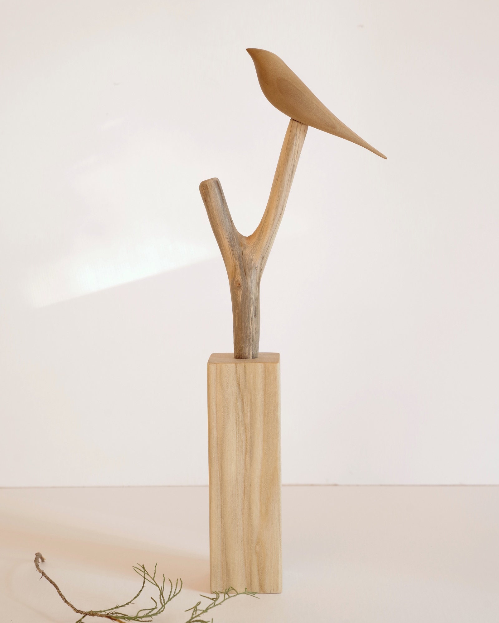 Wooden Bird Sculpture, Japandi Decor, Wood Bird, Unique Bird Gift, Bird ...