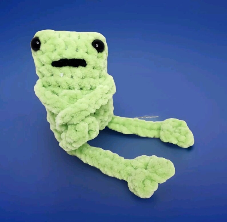 Judging, Leggy Frog: Plush Crochet Stuffed Animal - Etsy