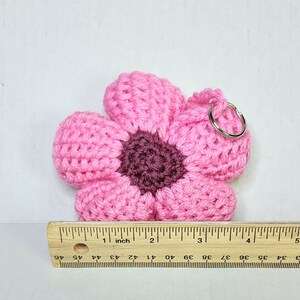 Crochet Flower Keychain: Pink and Purple Handmade Purse Decor - Etsy