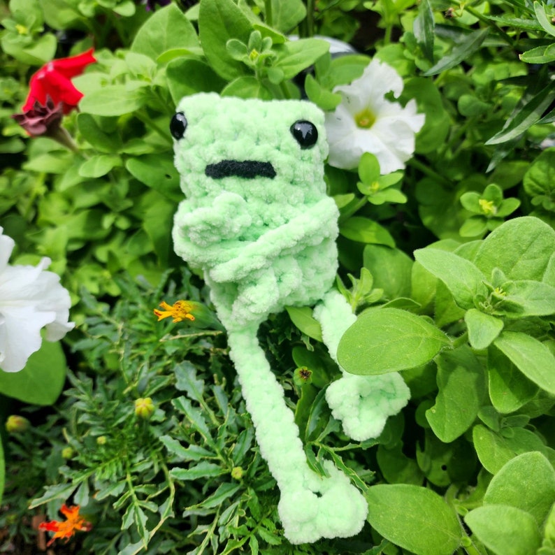 Judging, Leggy Frog: Plush Crochet Stuffed Animal - Etsy
