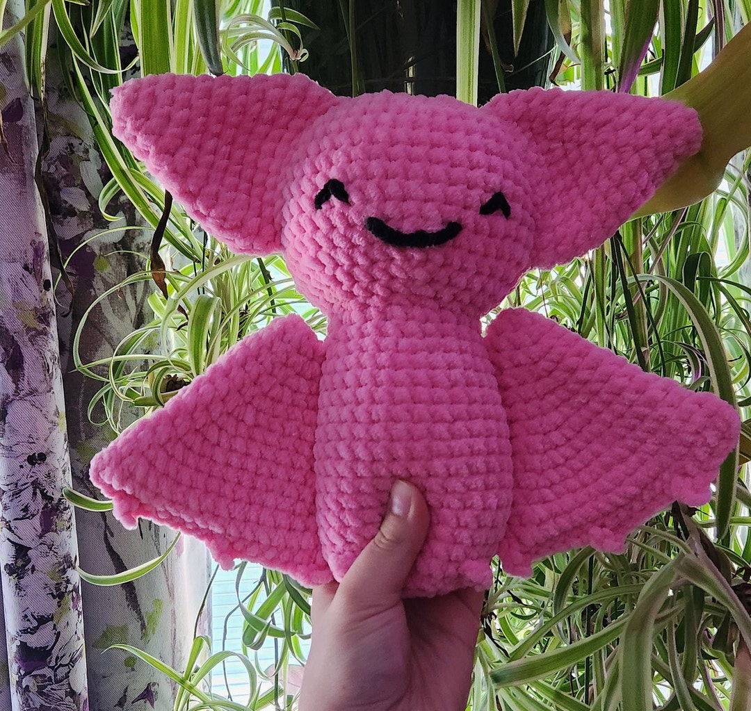 Large Happy Bat Stuffed Animal: Cute Crochet Halloween Plushie - Etsy