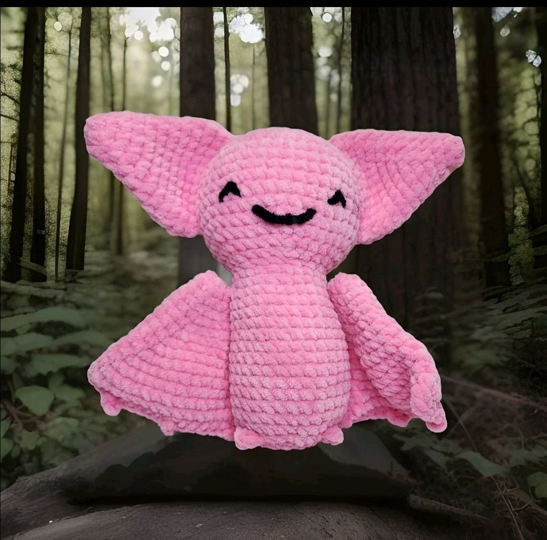 Large Happy Bat Stuffed Animal: Cute Crochet Halloween Plushie - Etsy