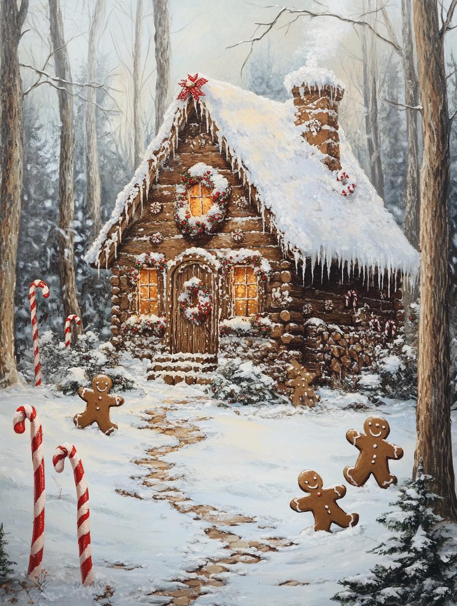 Printable Digital Gingerbread Cottage Winter Wonderland – Festive ...