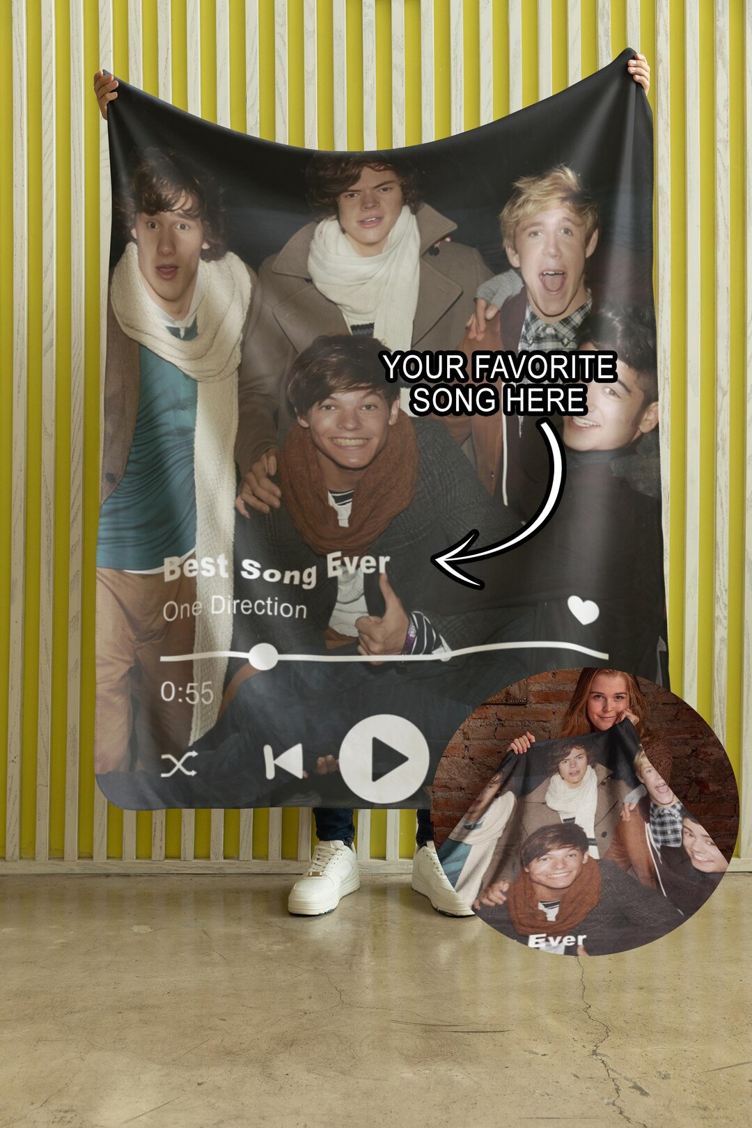 One Direction Custom Song Vintage Blanket, One Direction Personalized ...