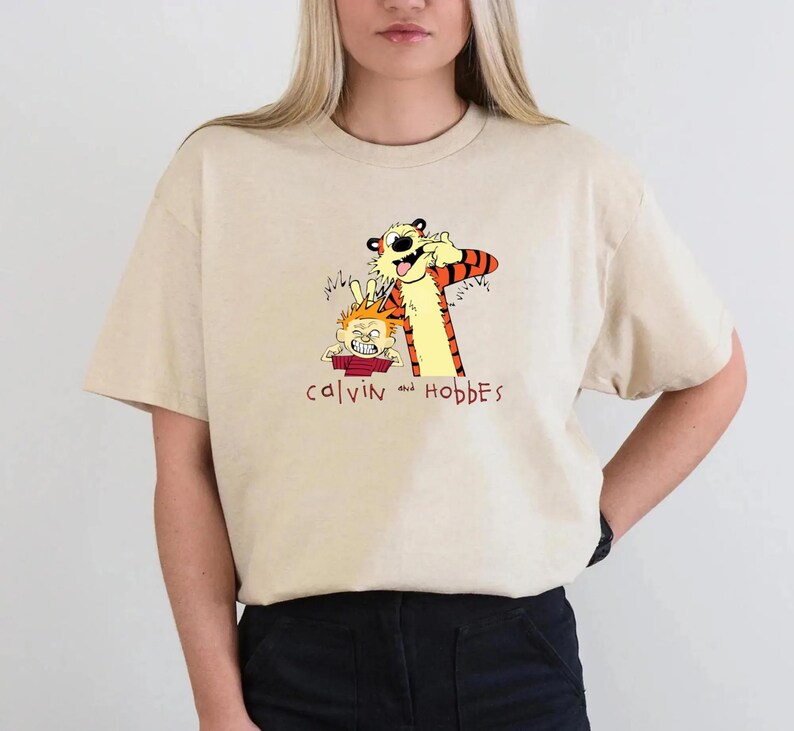 Cute Calvin Movie Hobbes Funny Face Shirts, Calvin-hobbes Cute Comic ...