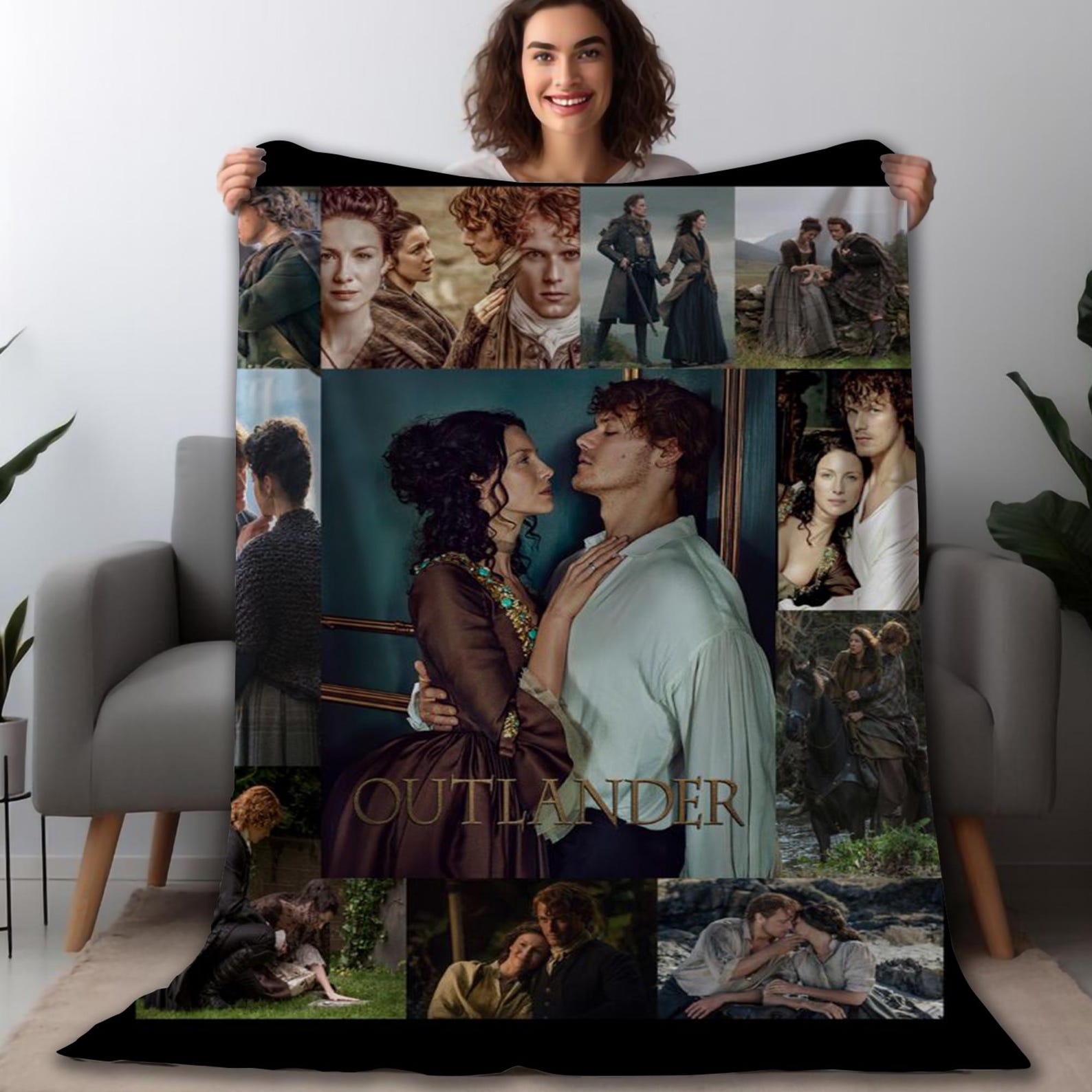 Outlander Movie Classic Fleece Blanket, Outlander Freya and Kainan ...