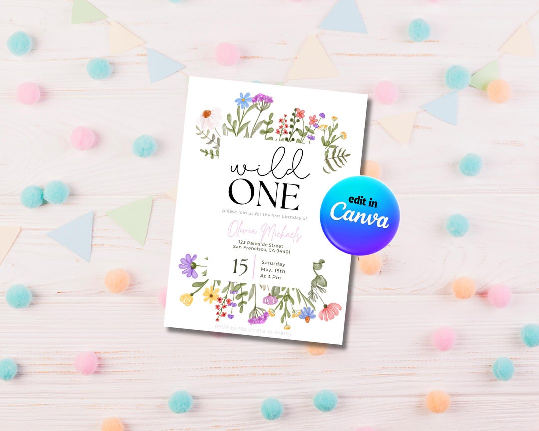 CUSTOM DIGITAL DOWNLOAD |wild One Card |printable Wild One Invite|print ...
