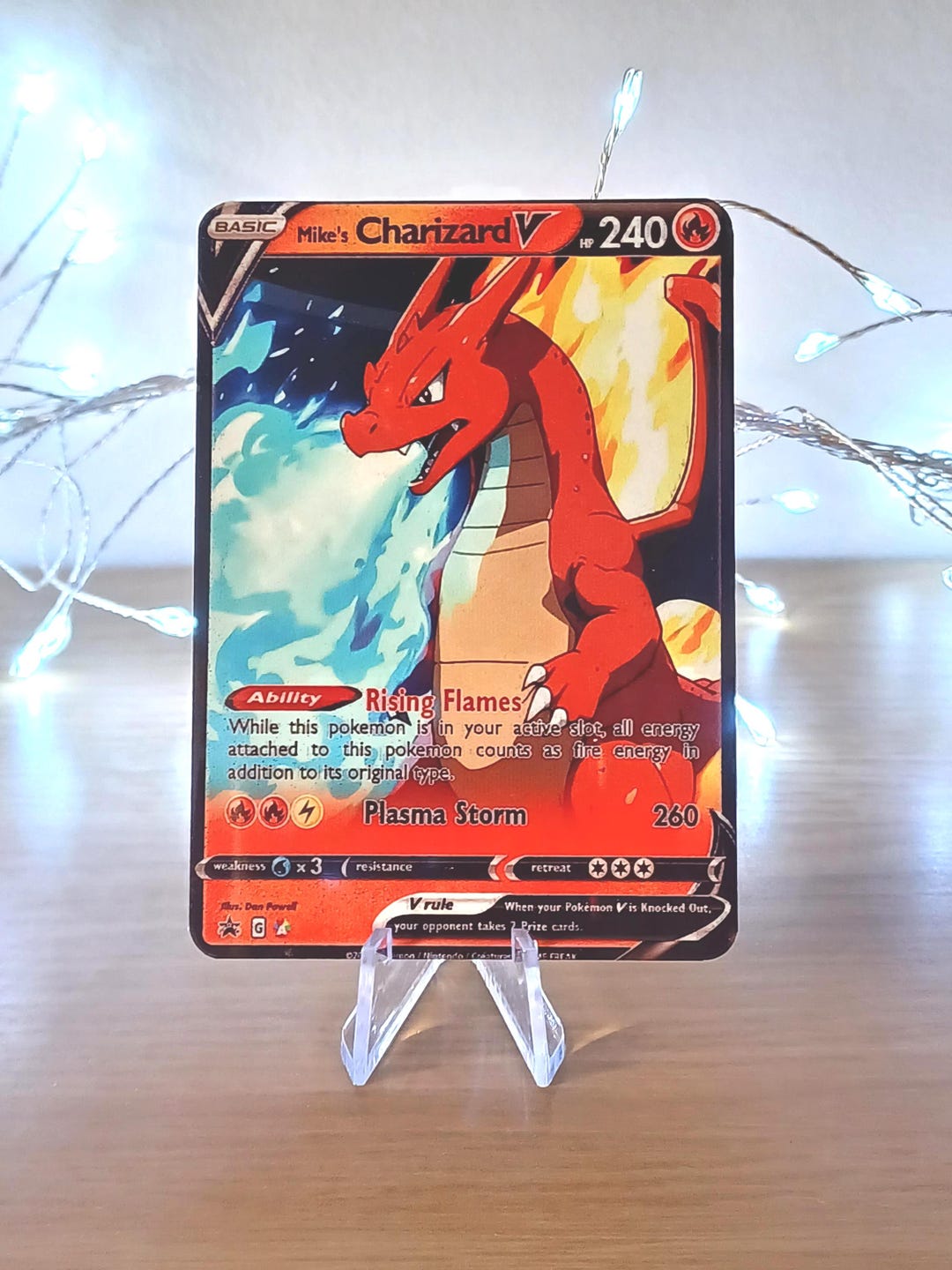 Personalised Metal Charizard Card and Stand - Etsy