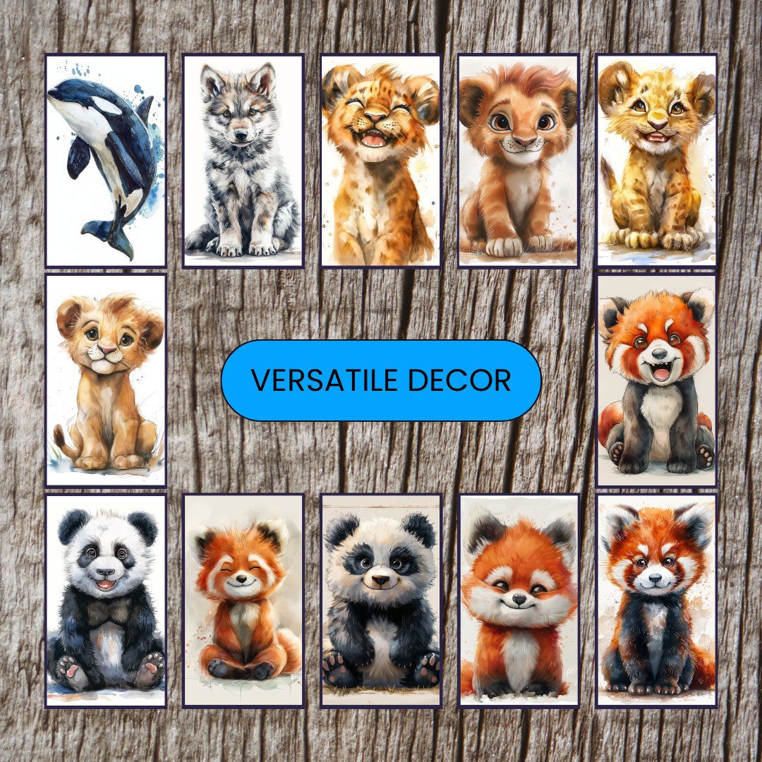 Animal Watercolor Poster Pack Digital Download 90 High Resolution ...