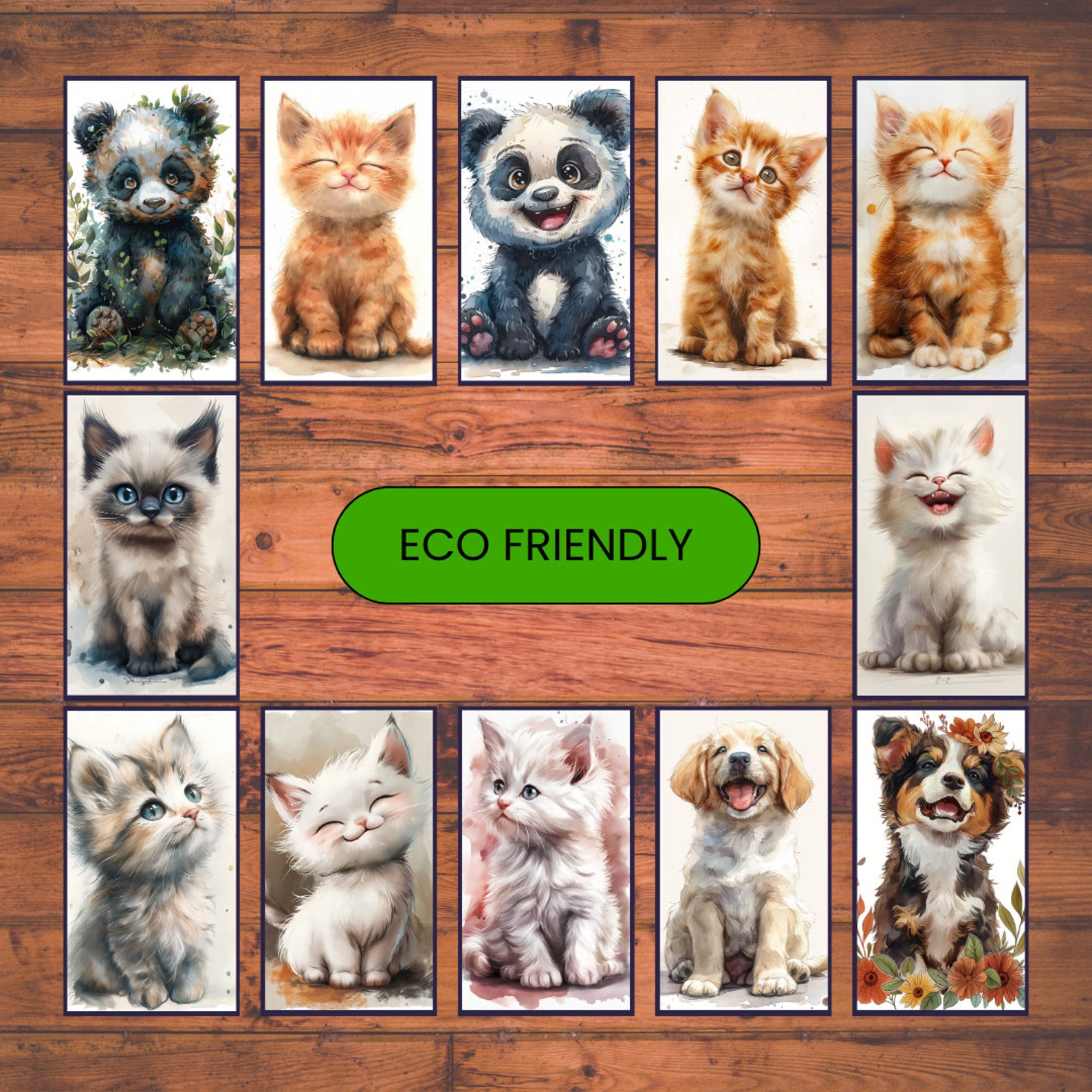 Animal Watercolor Poster Pack Digital Download 90 High Resolution ...