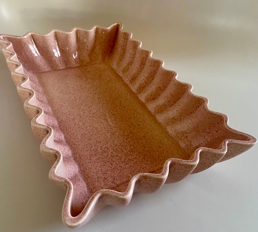 Vintage Red Wing Pottery Tray: MCM Zephyr Pink Fluted Centerpiece - Etsy