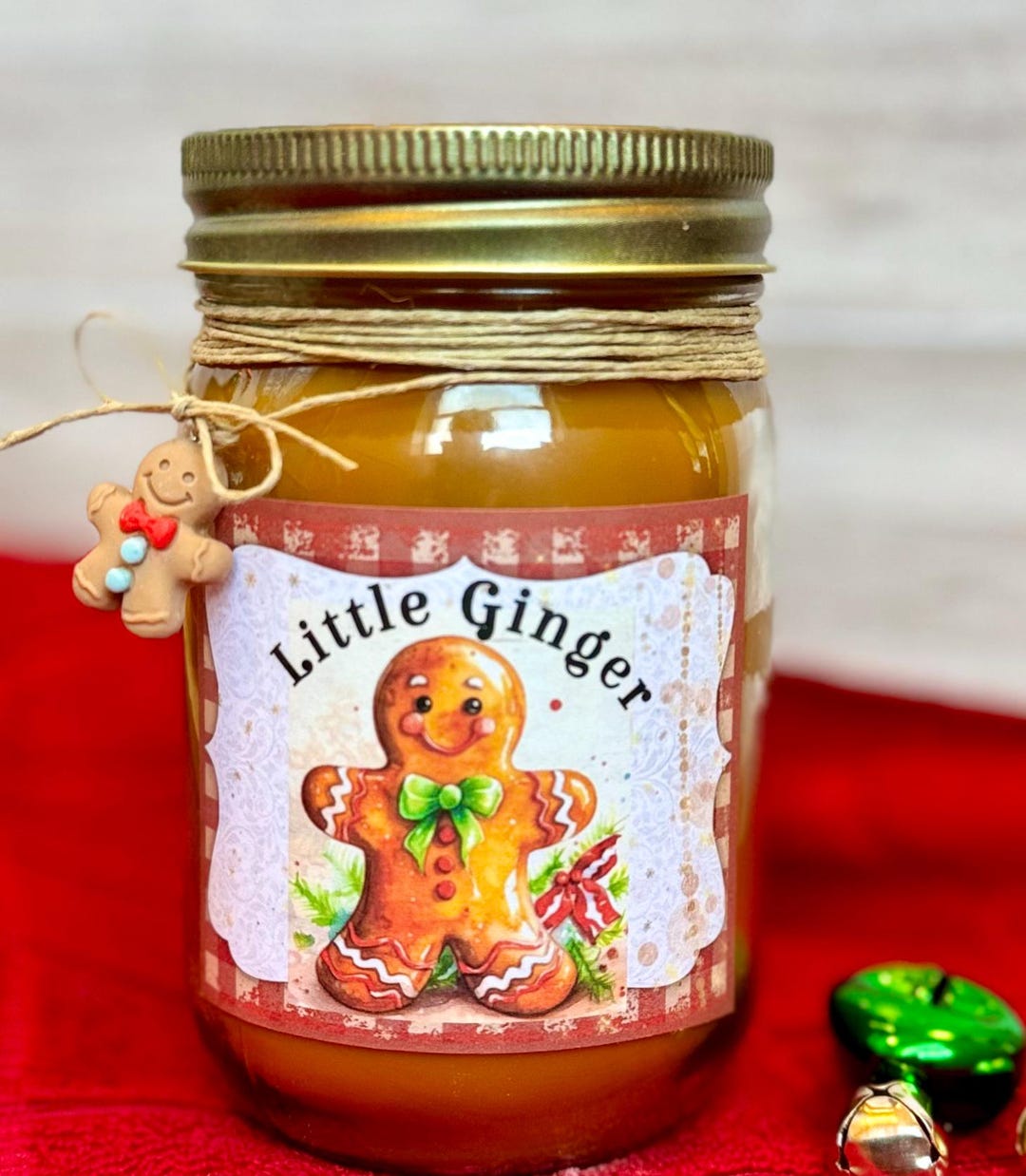 Little Ginger Gingerbread Mason Jar Candle, 100% Soy, Scent of Sweet ...