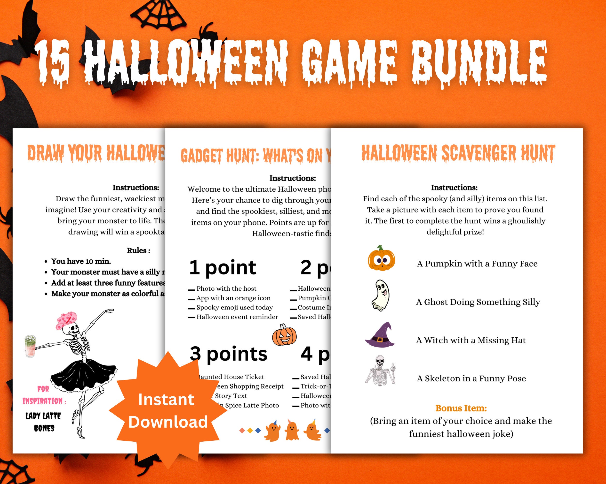 15 Halloween Games Mega Bundle for ADULTS and TEENS and KIDS 15 Fun ...