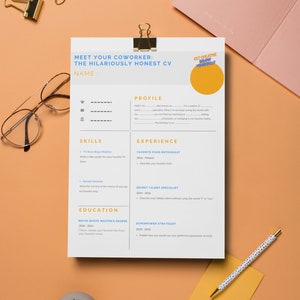 Coworker CV Template: Funny Team Building Activity (printable PDF) - Etsy