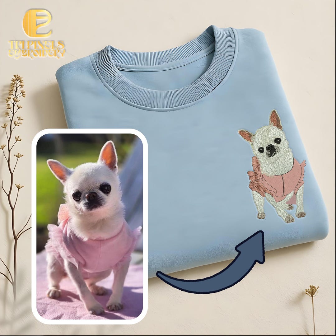 Dog Custom Embroidery, Image Digitizing, Personalized Gift, Pet ...