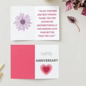 Printable Anniversary Card Together Special Day Love You Relationship ...