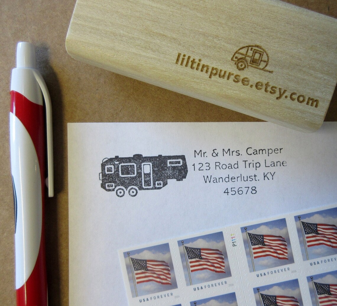 Fifth Wheel Personalized Address Stamp, RV Fifth Wheel, 5th Wheel ...