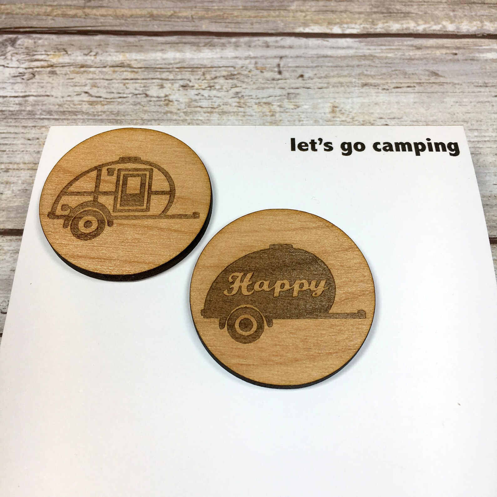 Set of 2 Teardrop Trailer Camper Magnets With Travel Trailer Notepad ...